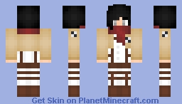 Mikasa Ackerman Minecraft Skin