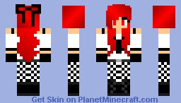 Red and Black Checkered Girl Minecraft Skin