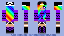 Rainbow girl in sweater Minecraft Skin