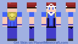 Blue Pokemon Trainer Minecraft Skin
