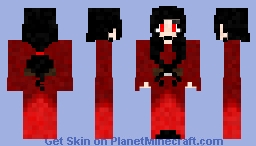 Gothic red dress girl Minecraft Skin