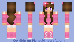 pink cat girl Minecraft Skin