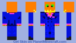 pumkin in a blue tux Minecraft Skin