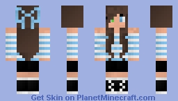 Light Blue Girl (With Ribbon And 2 Different Eye Colors) Minecraft Skin