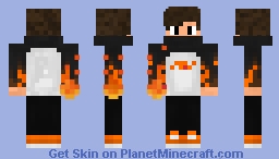 Fire Hand Cool PvP Boy :3 Minecraft Skin