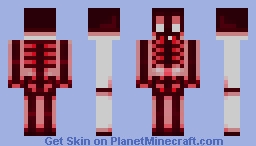 Red Skeleton Minecraft Skin