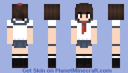 Japanese Schoolgirl with Ponytail Minecraft Skin