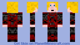 Red armor warrior (3d hair) Minecraft Skin