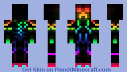Neon Creeper Minecraft Skin