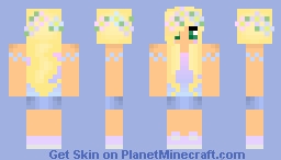 Blue and purple flower crown Minecraft Skin