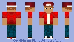 Red cool guy with cap Minecraft Skin