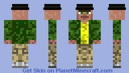 Villager with normal green clothes and black hat Minecraft Skin