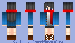 Girl with red scarf Minecraft Skin