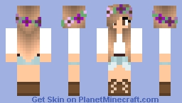Girl Purple Flower Crown Minecraft Skin