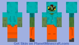 Zombie With Hoodie And orange Pants Minecraft Skin