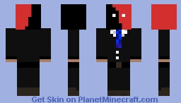 suited half face man Minecraft Skin