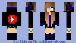 Youtuber Gamer girl Minecraft Skin