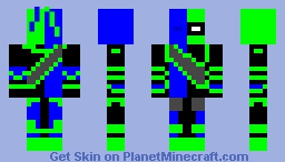 Cartoon Deathstroke (Blue & Green) Minecraft Skin