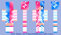 Pink and Blue Princess Minecraft Skin