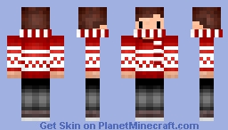 Red Sweater Scarf Boy Minecraft Skin