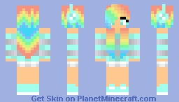 Rainbow hair Minecraft Skin