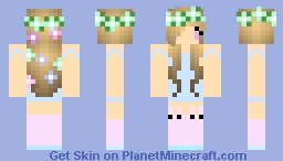 Kawaii Flower head girl Minecraft Skin