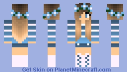 Blue Flower Girl Minecraft Skin