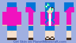 Pink Flower Hoodie Minecraft Skin