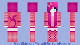 Hot Pink Dragon Girl Minecraft Skin