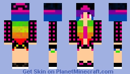 Cool rainbow hair chick Minecraft Skin