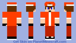Red Boy with 3d Cap Minecraft Skin