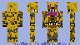 Nightmare Fredbear FNaF4 Minecraft Skin
