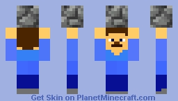 Steve holding cobble stone Minecraft Skin