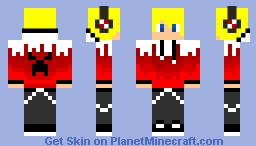 Red and White Creeper Boy Minecraft Skin