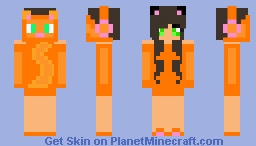 Ginger Cat Hoodie Girl Minecraft Skin