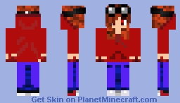 red hoodie girl Minecraft Skin