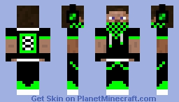 Black and Green Skin Minecraft Skin