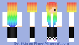 Rainbow Hair Girl Minecraft Skin
