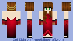Red Dress girl Minecraft Skin