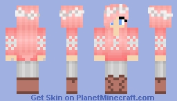 flower, pink hair Minecraft Skin