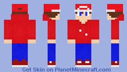 Pokémon trainer Red vbergstrom02 style Minecraft Skin