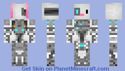 White Cyborg Bunny Minecraft Skin