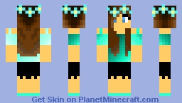 Blue flower girl Minecraft Skin