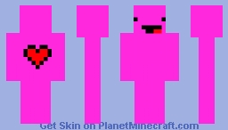 Derpy Pink Heart Minecraft Skin
