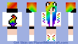 Rainbow Fox Girl Minecraft Skin