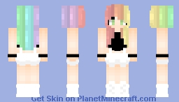 Multi Colour Hair Girl Minecraft Skin