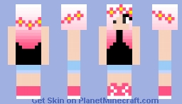 pink summer flower girl Minecraft Skin