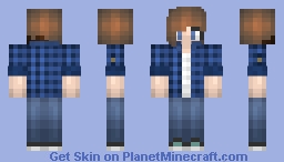 Blue Plaid - Female Minecraft Skin