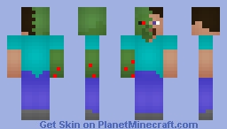 ~ SHADED ~ Half Steve Half Zombie! Minecraft Skin