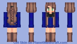 Blue Black Bow Minecraft Skin